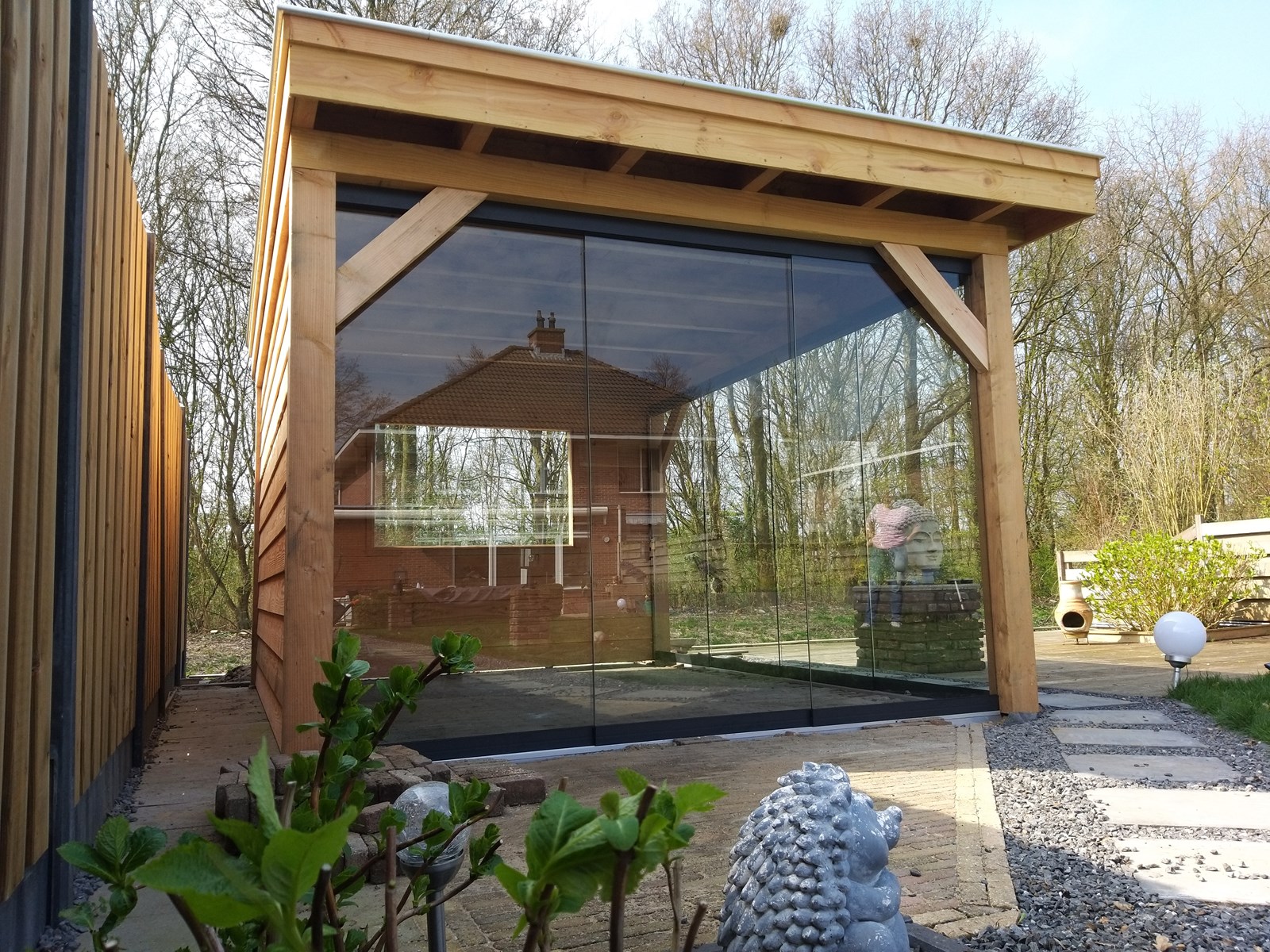 Vrijstaande Douglas veranda met pergola - Bergveranda.nl